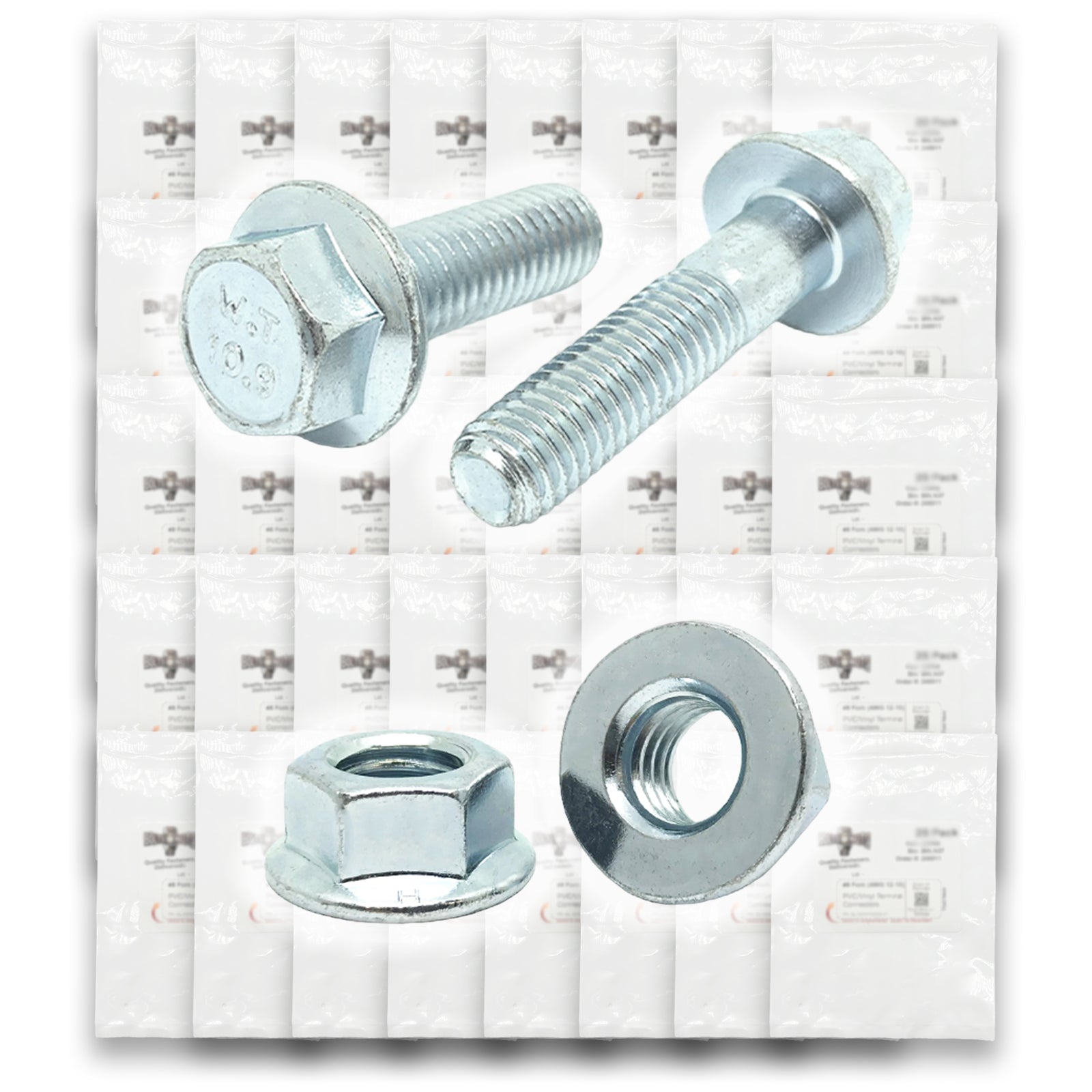 Metric Class 10.9 JIS Hex Flange Frame Bolts & Serr Nuts Assortment M6 – BoltsandNuts.com