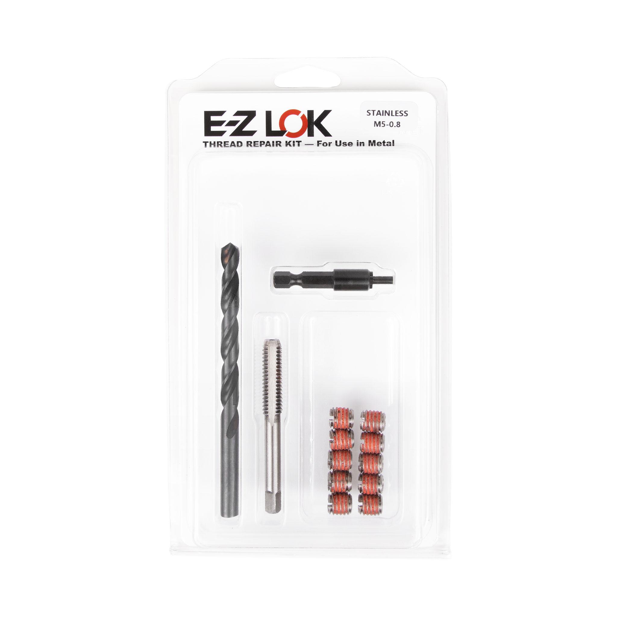 M5-0.8 x M8-1.25 Stainless Steel Solid Wall Threaded Insert W/Red ...