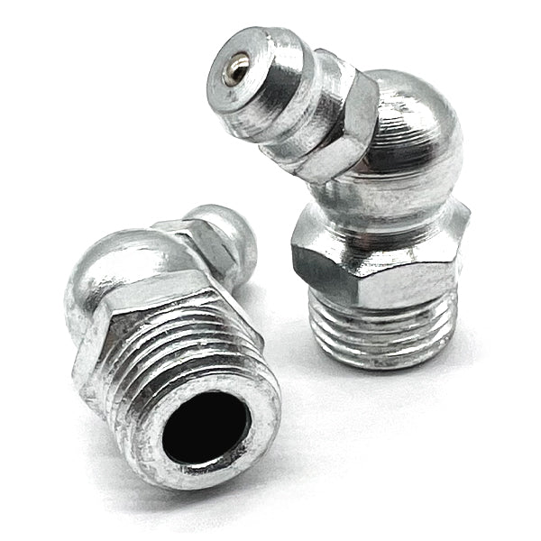 1/4"-28 Zerks Grease Fitting 45 Degree Steel Zinc – BoltsandNuts.com