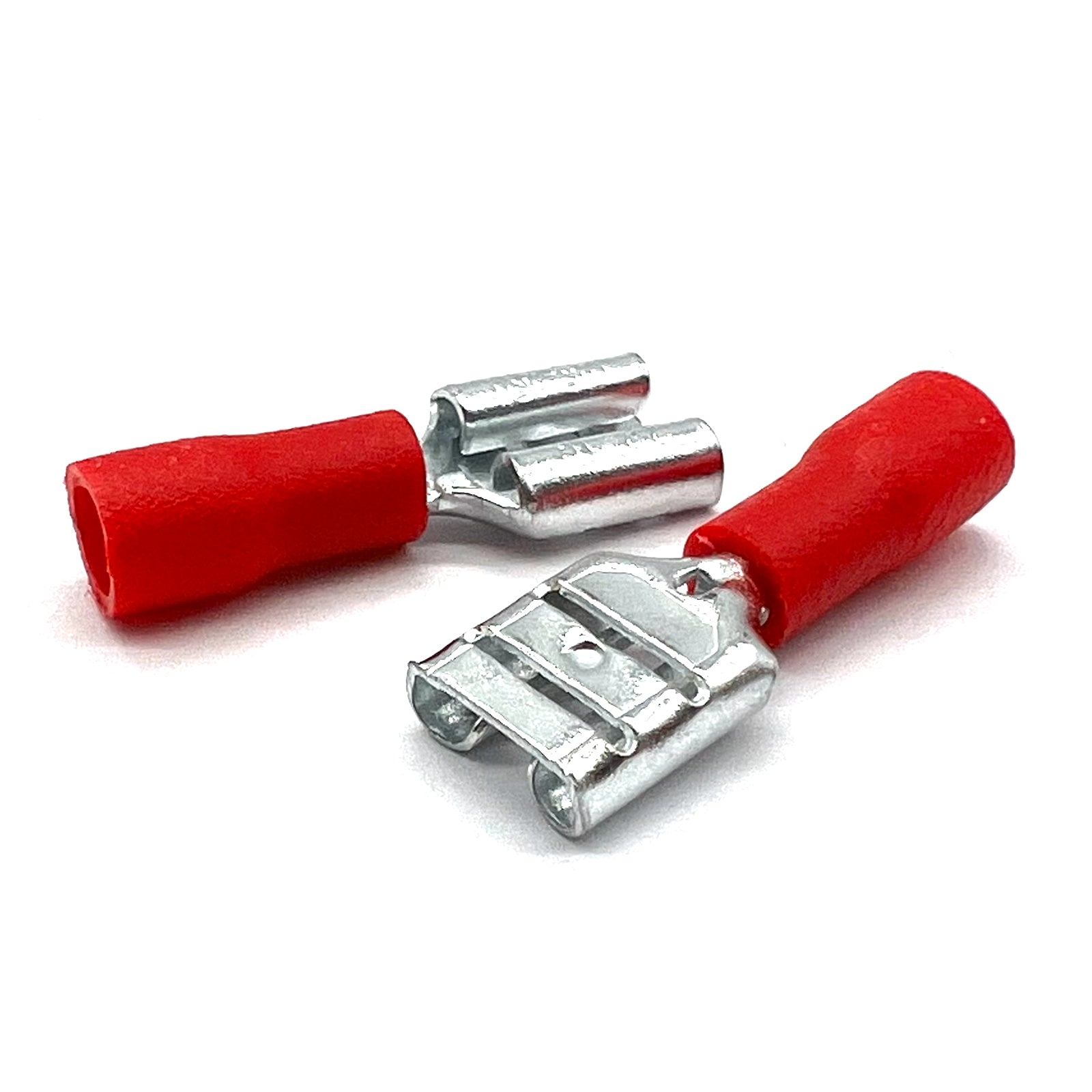 Red PVC/Vinyl Female Spade Crimp Connector, AWG 22-16 – BoltsandNuts.com