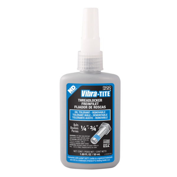 Vibra-Tite 122, Medium Strength Oil Tolerant Threadlocker, 50ml Bottle ...