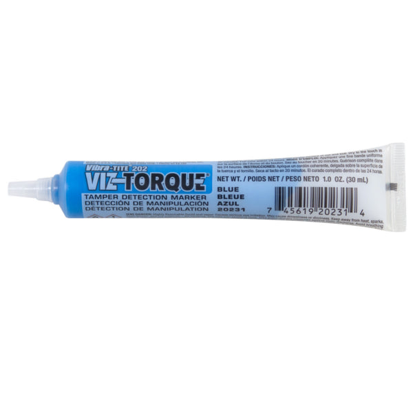 Viz-Torque® Tamper Detection Marker, Blue, 1oz Plastic Tube ...
