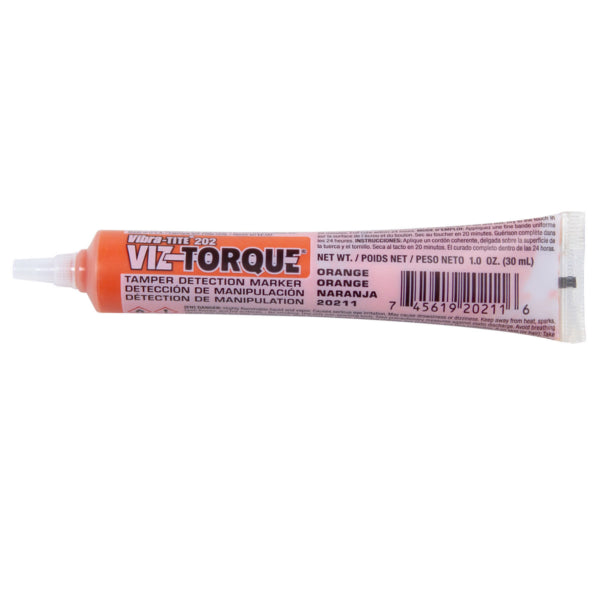 Viz-Torque® Tamper Detection Marker, Orange, 1oz Plastic Tube ...