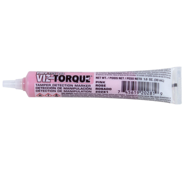 Viz-Torque® Tamper Detection Marker, Pink, 1oz Plastic Tube ...