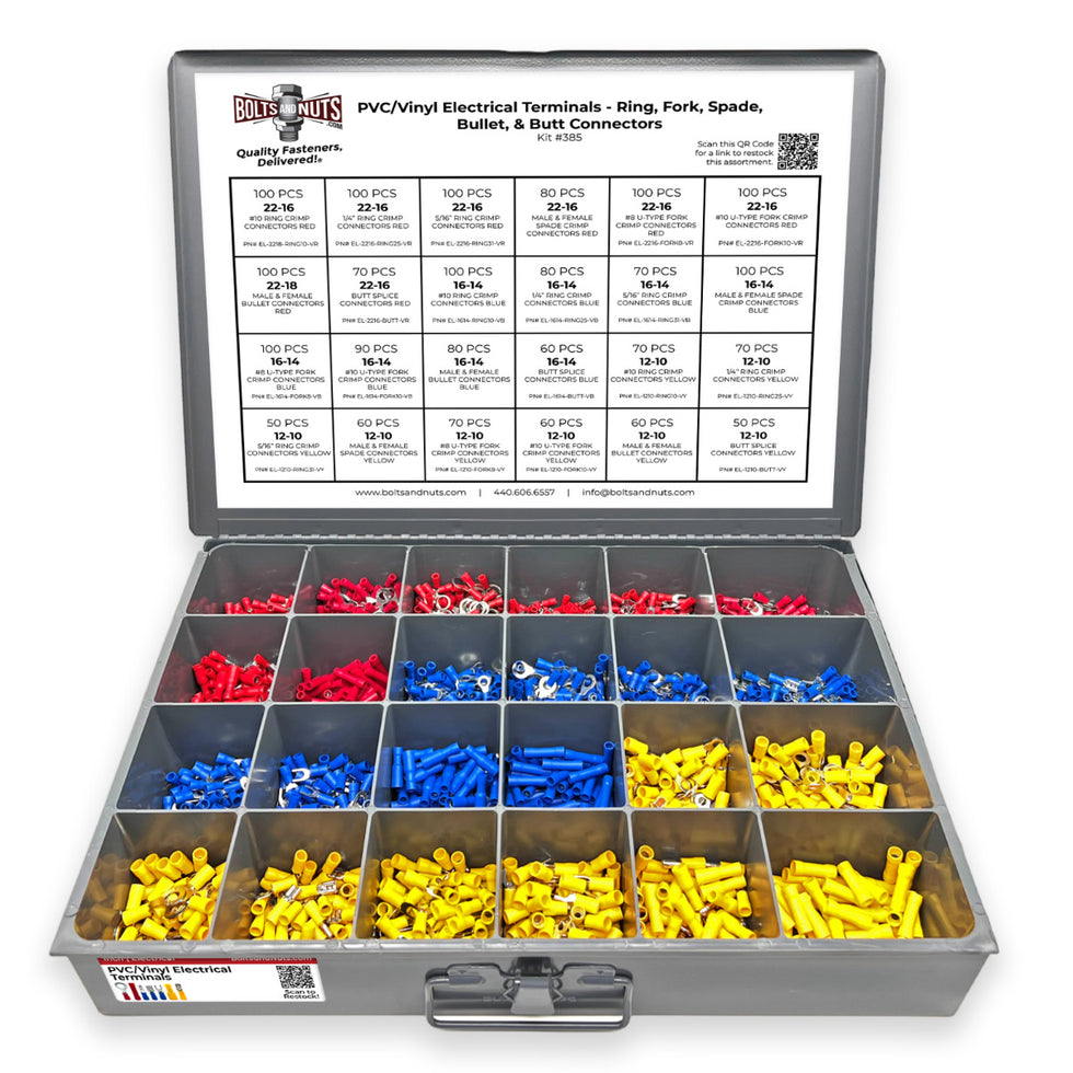 PVC/Vinyl Terminal Connectors Assortment - 1921 Pieces – BoltsandNuts.com